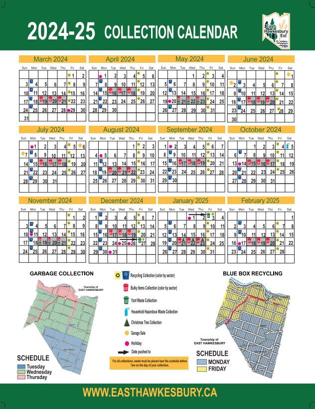 Collection Schedule - Township of East Hawkesbury